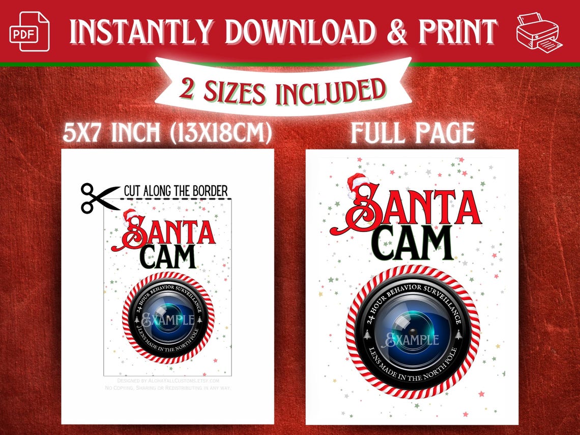 Printable Santa Cam: Christmas Behavior Surveillance (digital Download ...