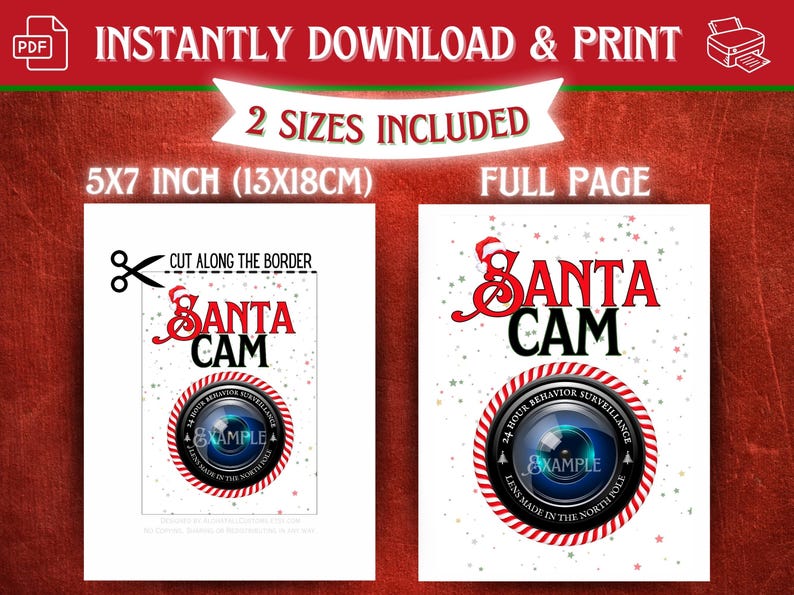 Printable Santa Cam: Christmas Behavior Surveillance (digital Download ...