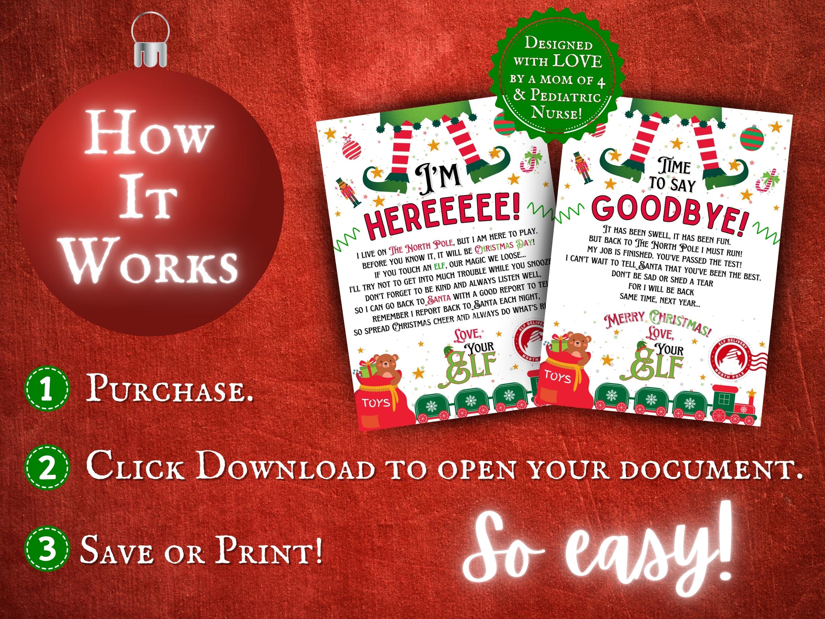 Elf Arrival & Goodbye Letter Set: North Pole Printable (PDF Template ...