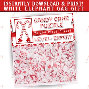 PRINTABLE Candy Cane Puzzle Cello Bag Toppers GAG Gift | Funny ...