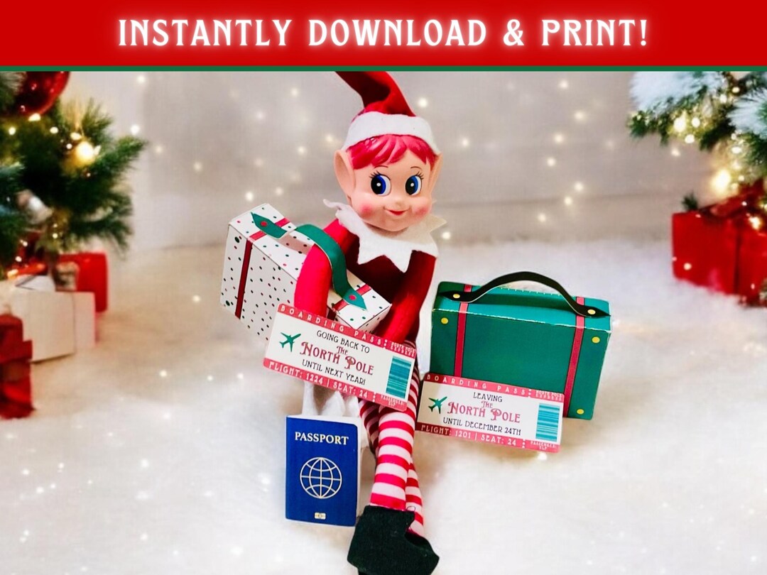 PRINTABLE ELF Travel Scene Prop Accessories | Mini Suitcase, Elves ...