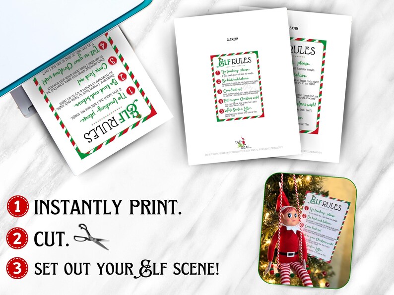 Christmas Elf Rules Sign: Printable Letter Prop (PDF Download) - Etsy