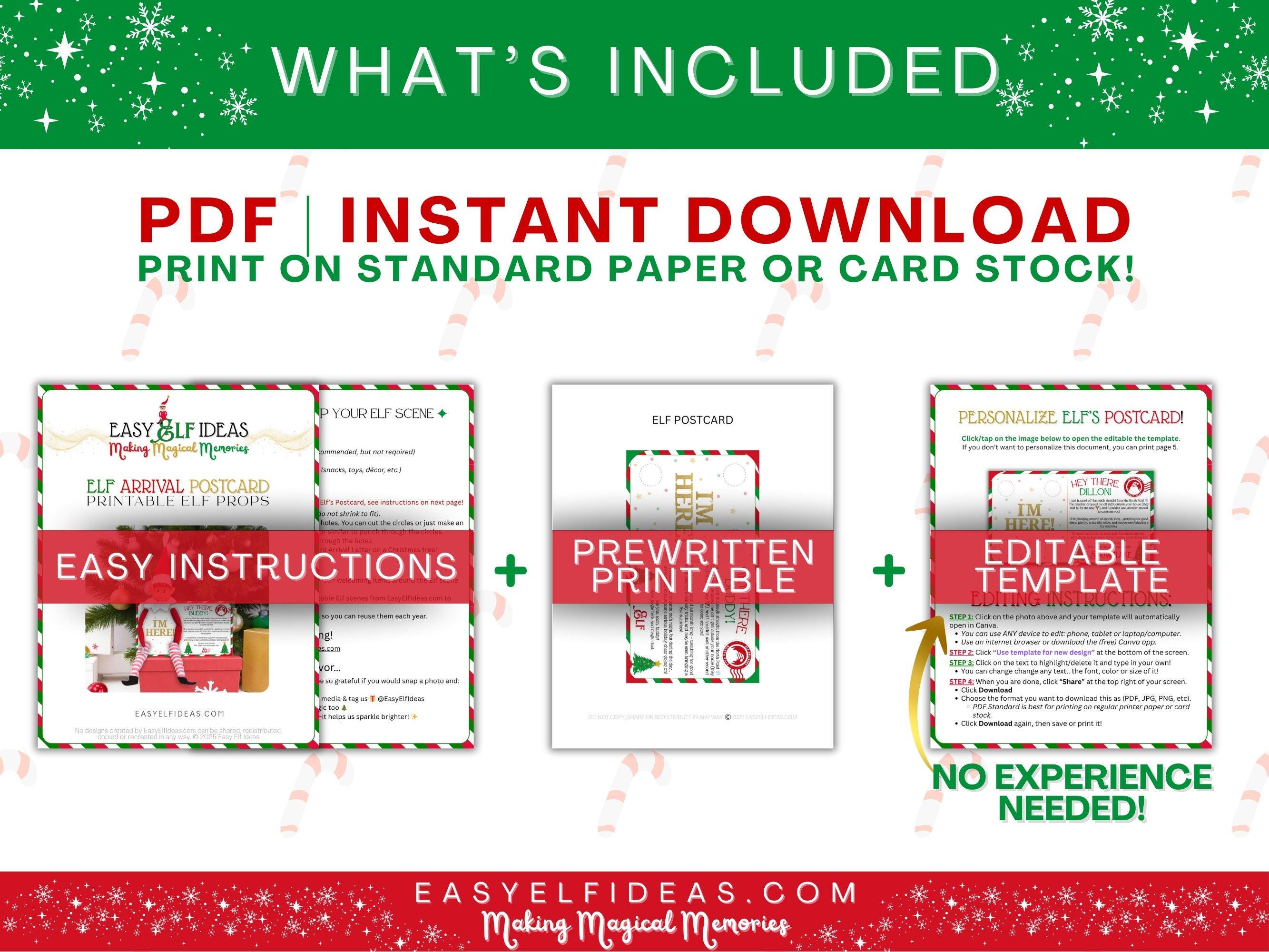 PERSONALIZED Elf Arrival Postcard Letter | Printable DIY 2025 Elf Prop ...