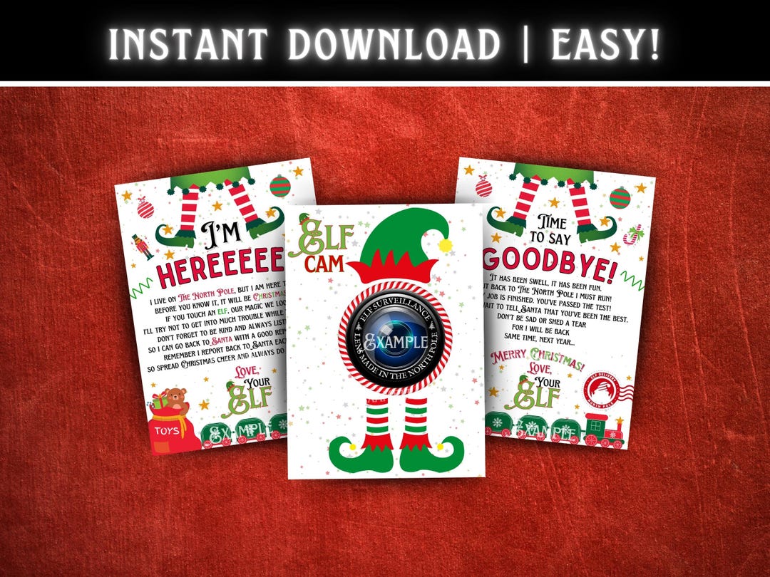 Elf Arrival Letter Bundle: Welcome & Goodbye, Elf Cam (printable PDF ...