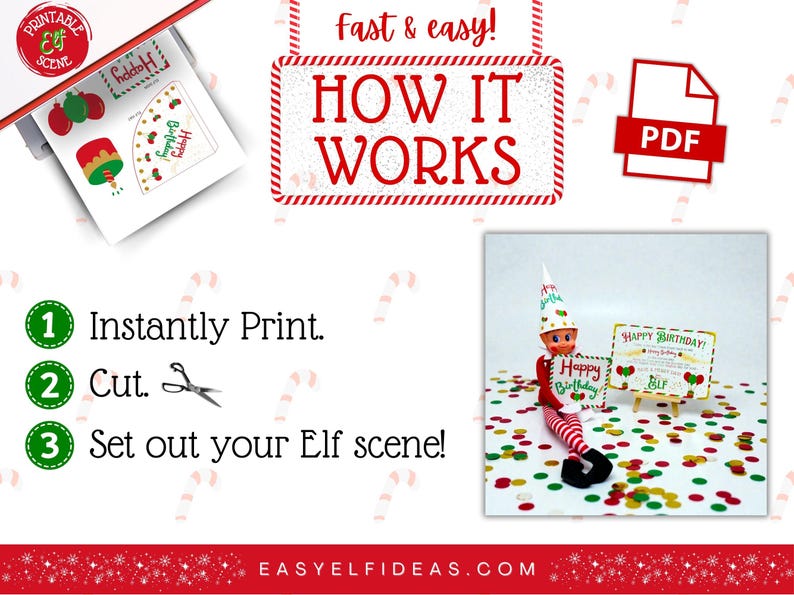 Elf Birthday Printable Kit | Elves Party Decorations | Birthday Card ...