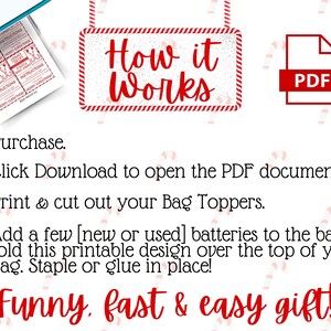 Funny 'batteries Not Included' Gift Bag Toppers: Gag Gift (PDF) - Etsy