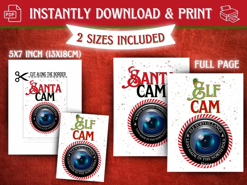 Santa & Elf Cam Printable: Christmas Behavior Surveillance (PDF ...
