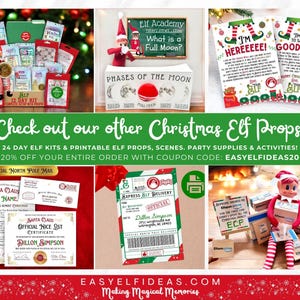 Christmas Tree Cake Elf Costume Scene | PDF Printable Elf Props & Signs ...