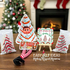 Christmas Tree Cake Elf Costume Scene | PDF Printable Elf Props & Signs ...
