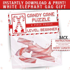 PRINTABLE Funny Candy Cane Puzzle Cello Bag Toppers GAG Gift ...