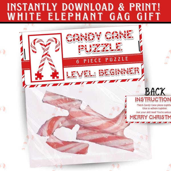 Candy Cane Puzzle - Etsy