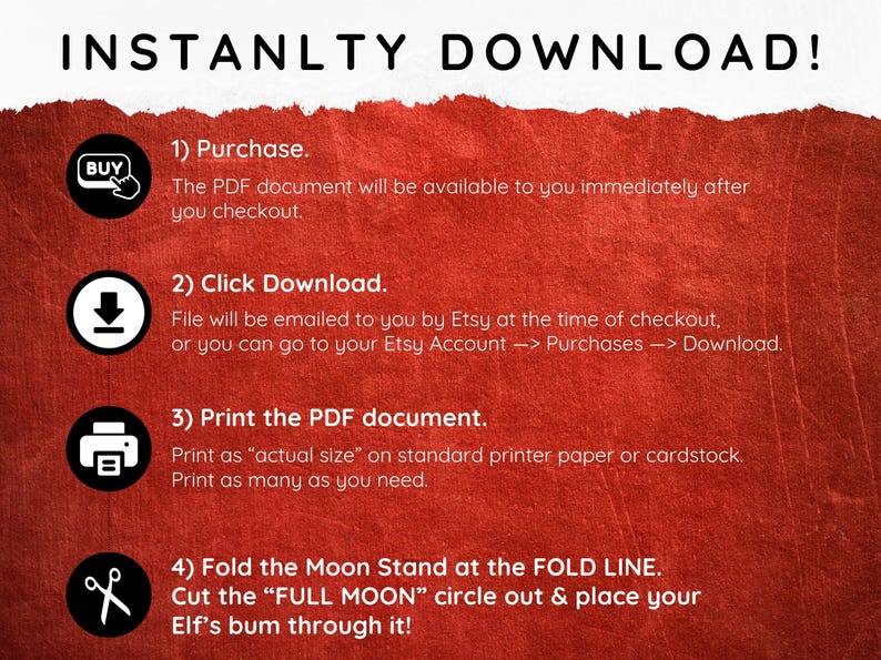 Funny Elf Full Moon Scene Props: Printable Classroom Activity (PDF ...