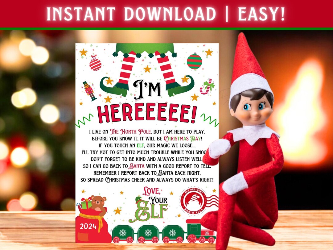 PRINTABLE First Time Elf Arrival Letter Fun Elves Arrive for Christmas ...