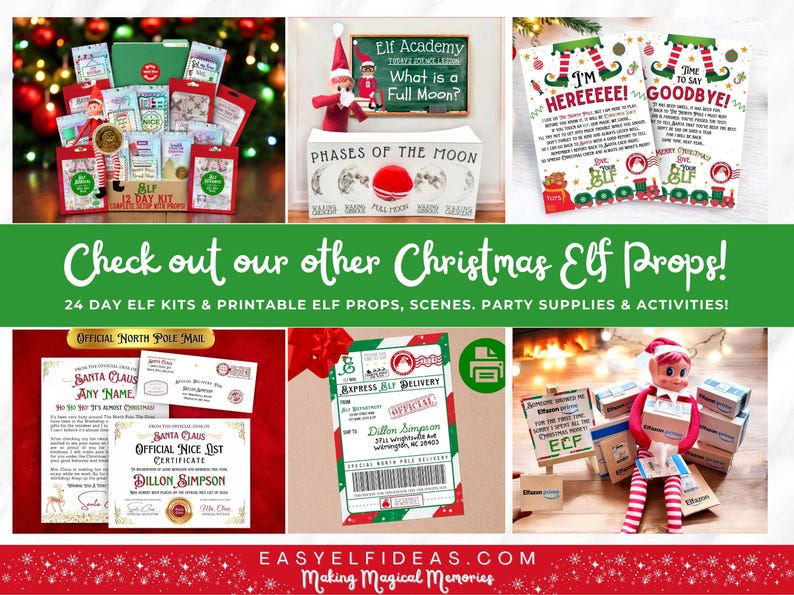 DELUXE 12 or 24 Day Elf Kit | Preplanned Elf Advent Box | Daily Props ...