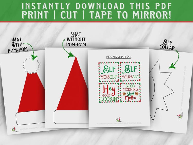 Elf Yourself Mirror Activity | Funny Kids Dress-up Props & Signs ...