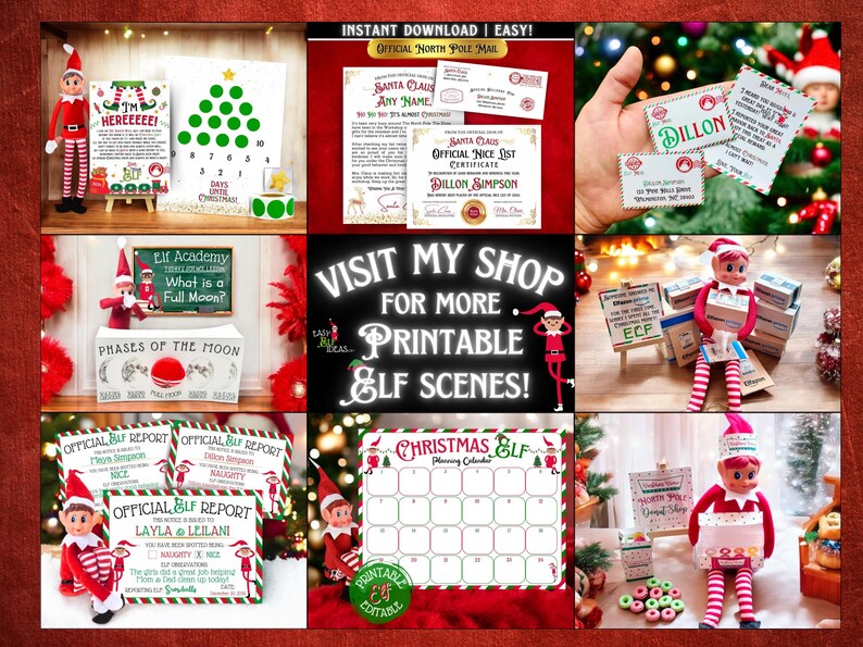 Printable Christmas Elf Behavior Chart: Santa's Elves Tracker (PDF) - Etsy