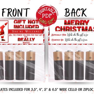 Funny 'batteries Not Included' Gift Bag Toppers: Gag Gift (PDF) - Etsy