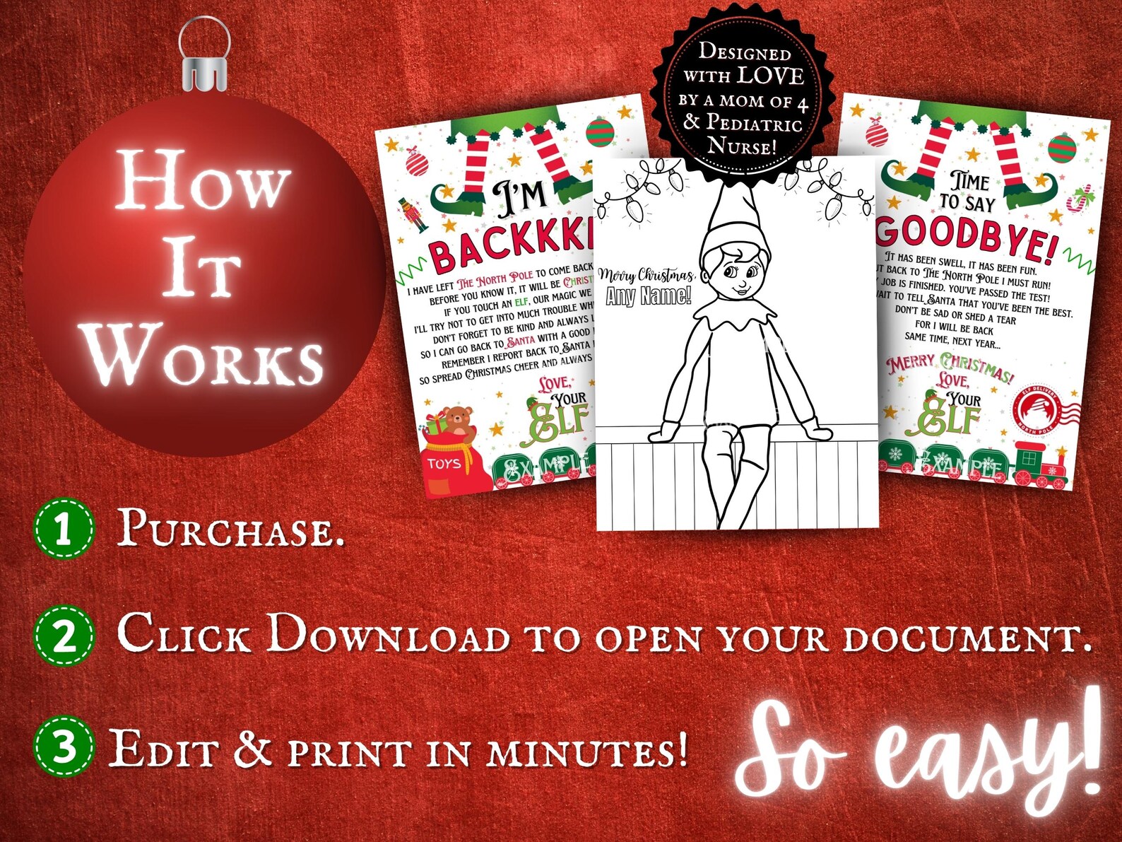 Editable Elf Arrival & Goodbye Letter Template: Printable Christmas Elf ...