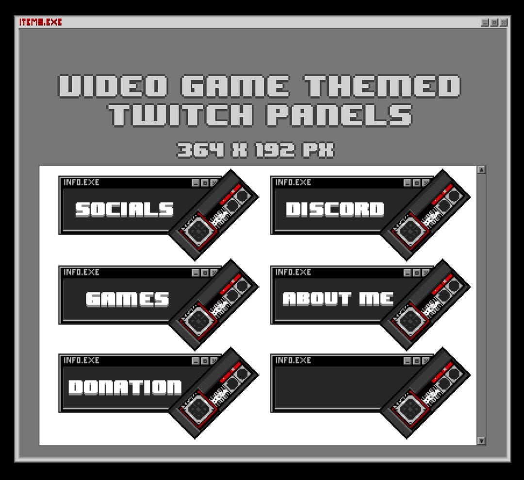 Video Game Controller Themed Panels for Twitch Set C -twitch, Youtube ...