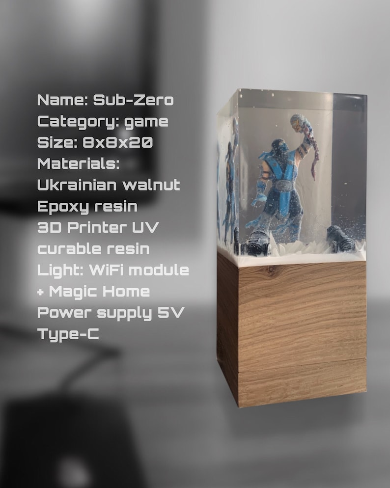 Sub-zero Legendary Warrior Drenched in Epoxy on Walnut Tree. - Etsy