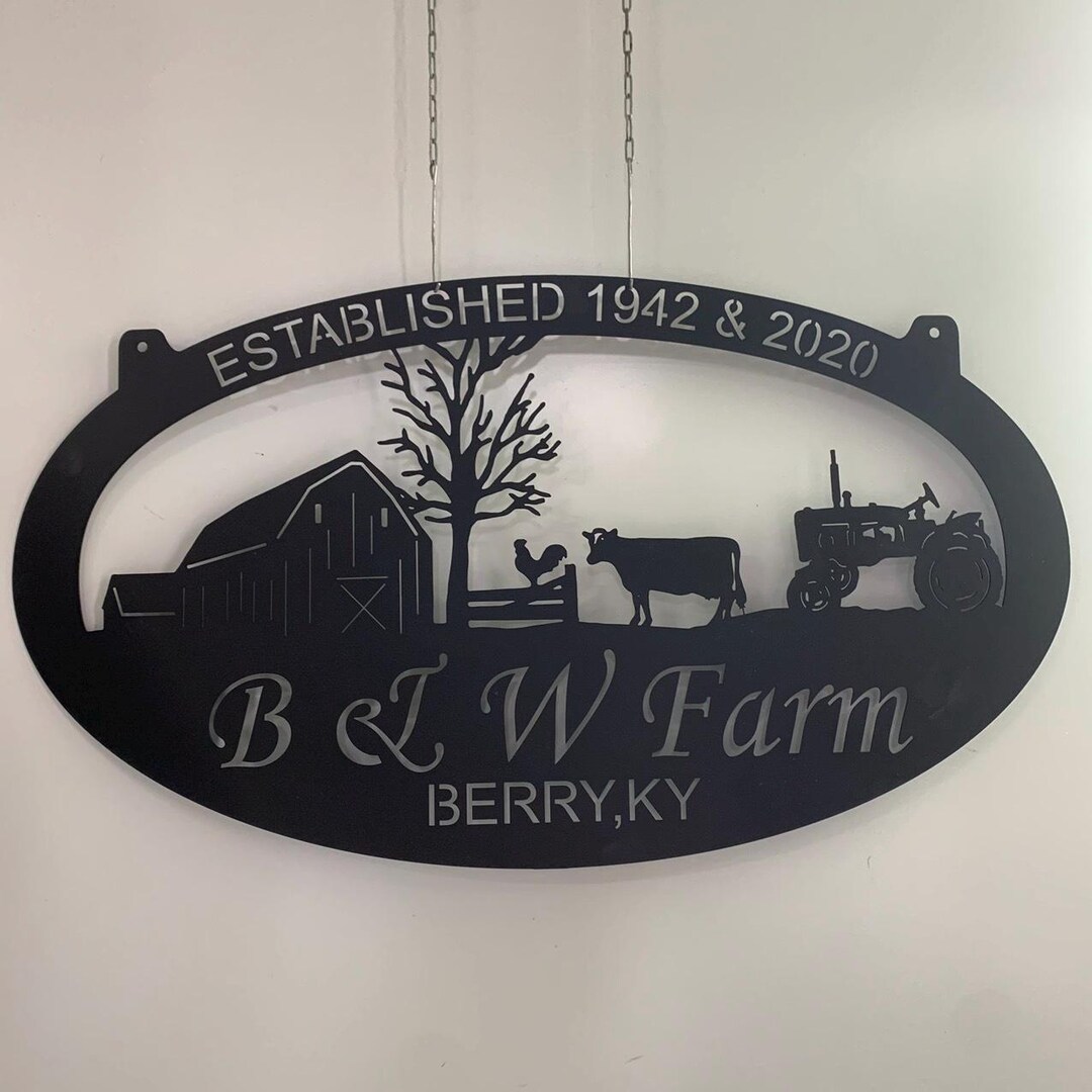 Custom Farm Animal Metal Sign, Personalized Animals Farmhouse Metal ...