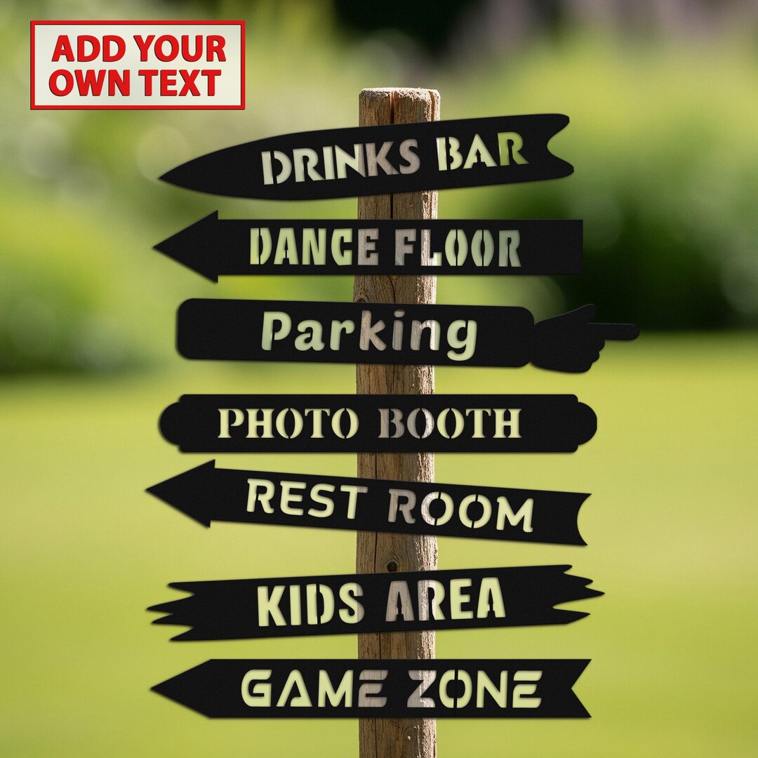 Custom Metal Directional Arrow, Direction, Mileage, Destination Outdoor ...