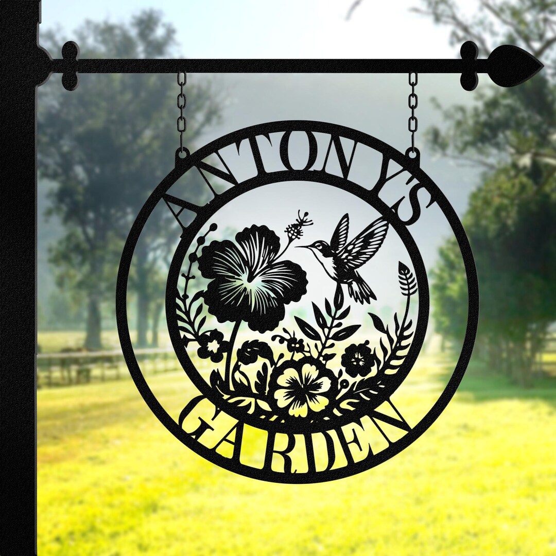 Custom Metal Garden Sign, Custom Hanging Garden Sign, Metal Sign for ...