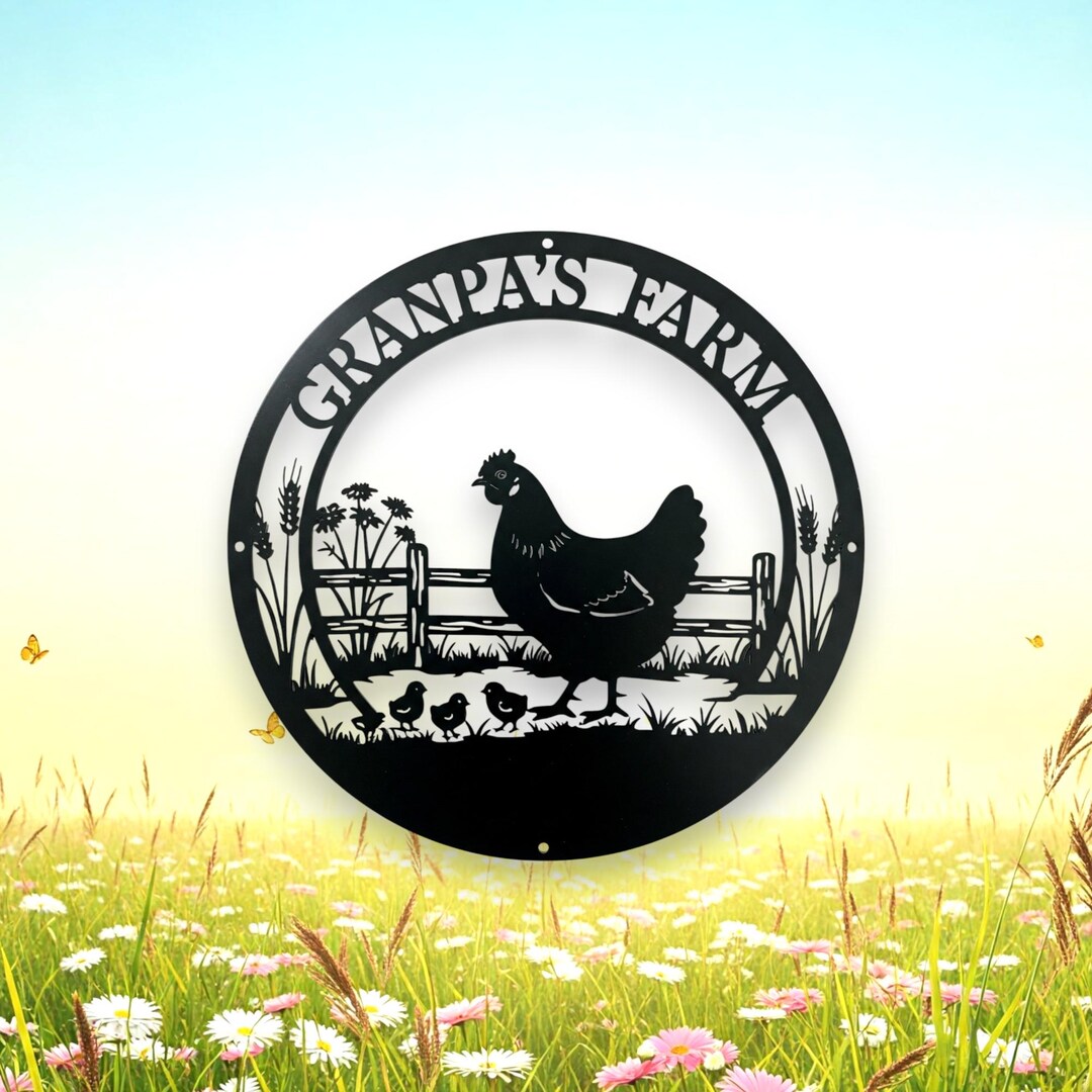 Personalized Hen House Metal Farm Sign, Farmhouse Metal Sign, Chicken ...