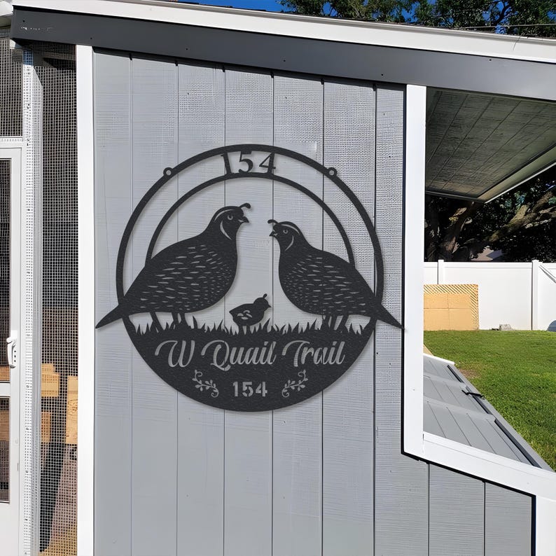 Custom Quail Family Metal Sign, Personalized Quail Coop Sign, Quail ...