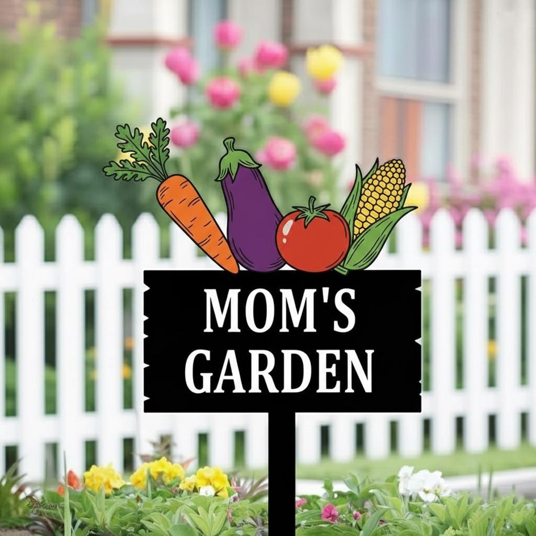 Personalized Vegetable Garden Sign, Custom Metal Garden Marker With ...