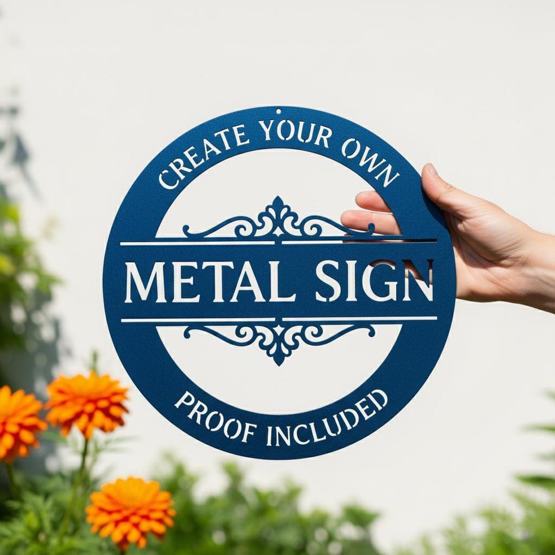 Proof Provided Custom Text Metal Sign, Laser Cut Wall Art With Your ...