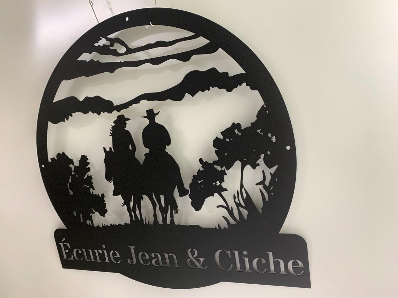 Personalized Cowboy Cowgirl Couple Riding Horse Metal Sign, Cowboy Sign ...