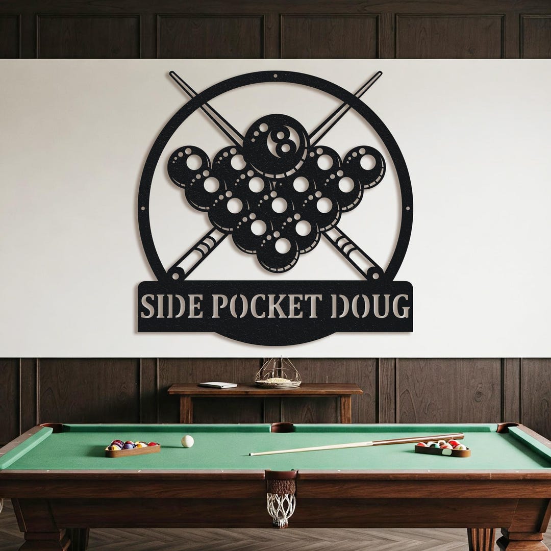 Custom Billiards Sign, Billiards Pool Metal Sign, Billiard Metal Wall ...