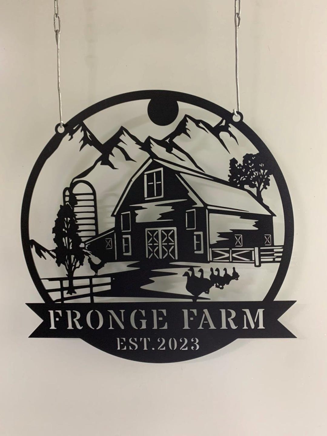 Personalized Farmhouse Metal Entrance Sign, Custom Metal Farmhouse Sign ...