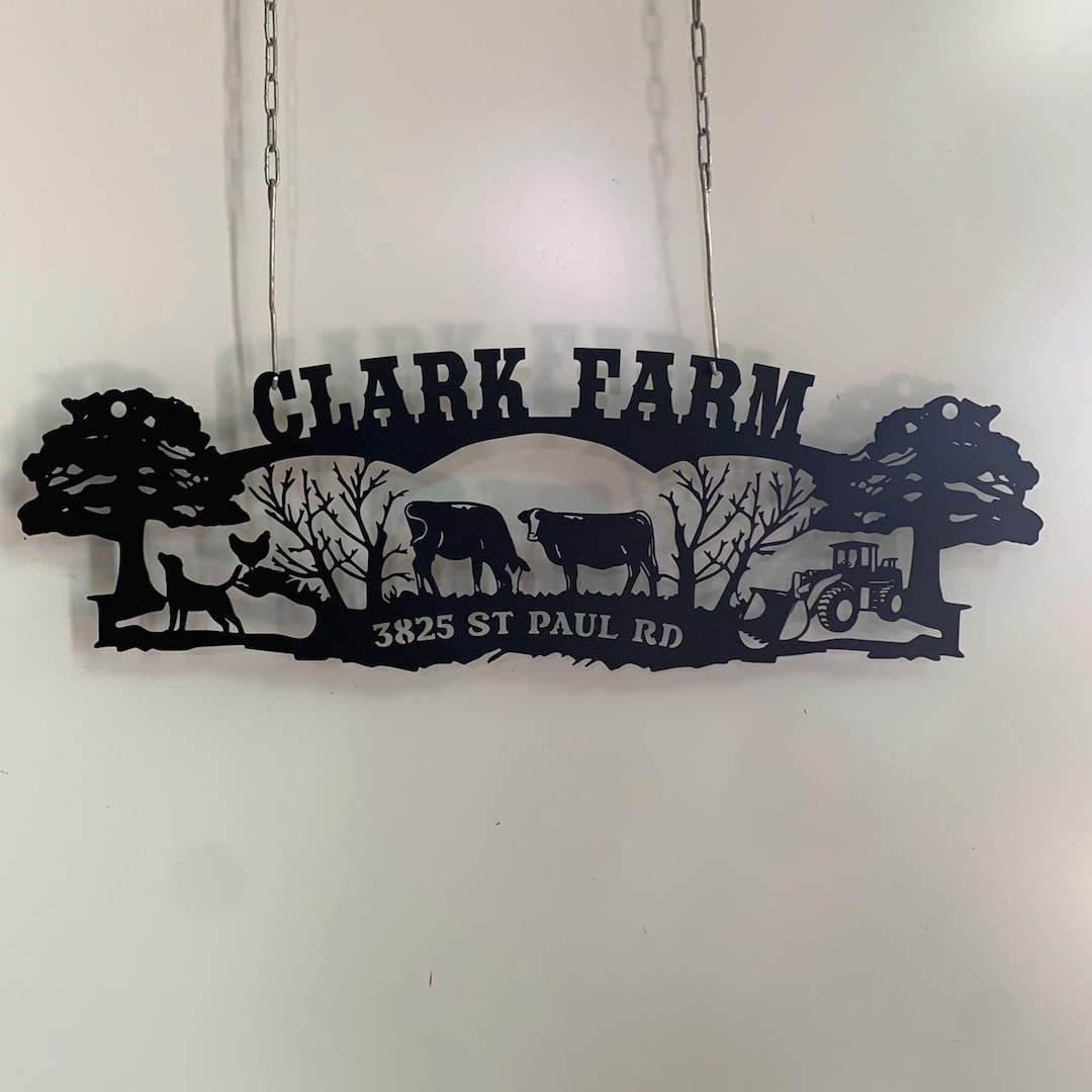 Custom Animal Metal Farm Sign, Personalized Farm Metal Wall Art Sign ...