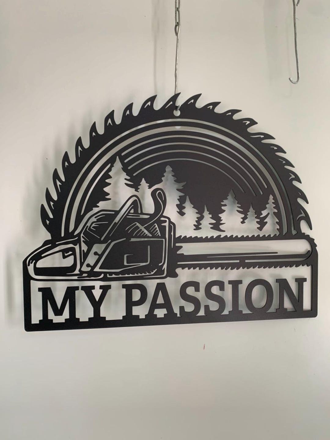Custom Chainsaw Wood Metal Wall Art, Personalized Woodworker Metal Name ...
