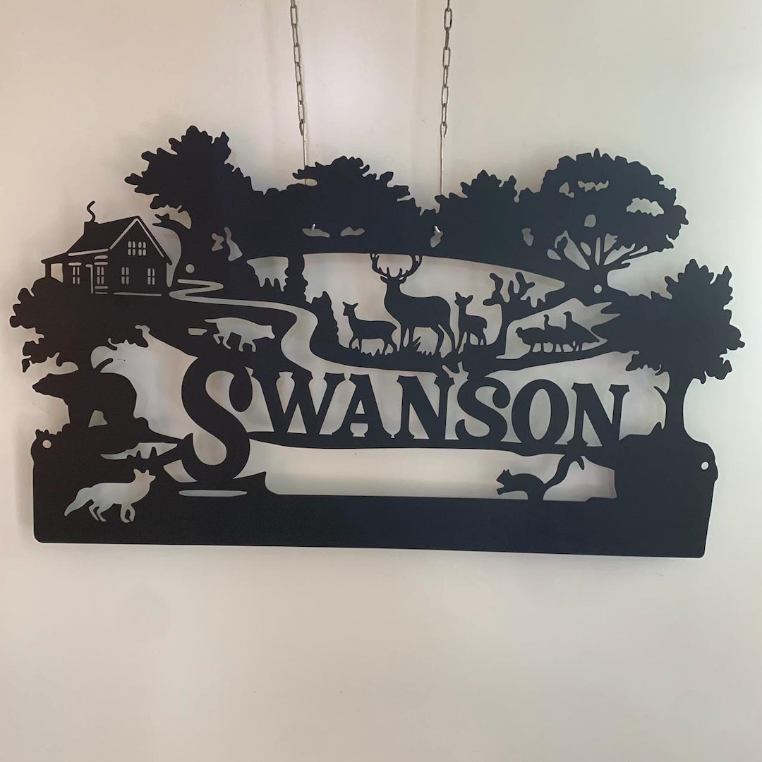 Custom Metal Wildlife Sign, Personalized Farmhouse Metal Entrance Sign ...
