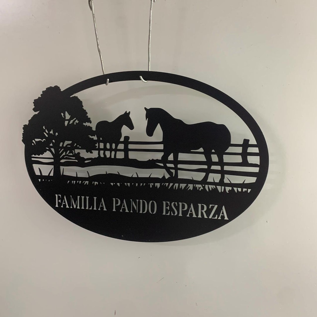 Custom Horse Farm Sign, Horse Farmhouse Metal Name Sign, Personalized ...