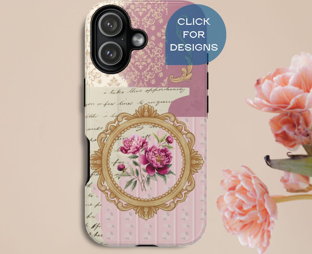Vintage Collage Phone Case, Cottagecore Aesthetic iPhone 17 16 15 14 13 ...