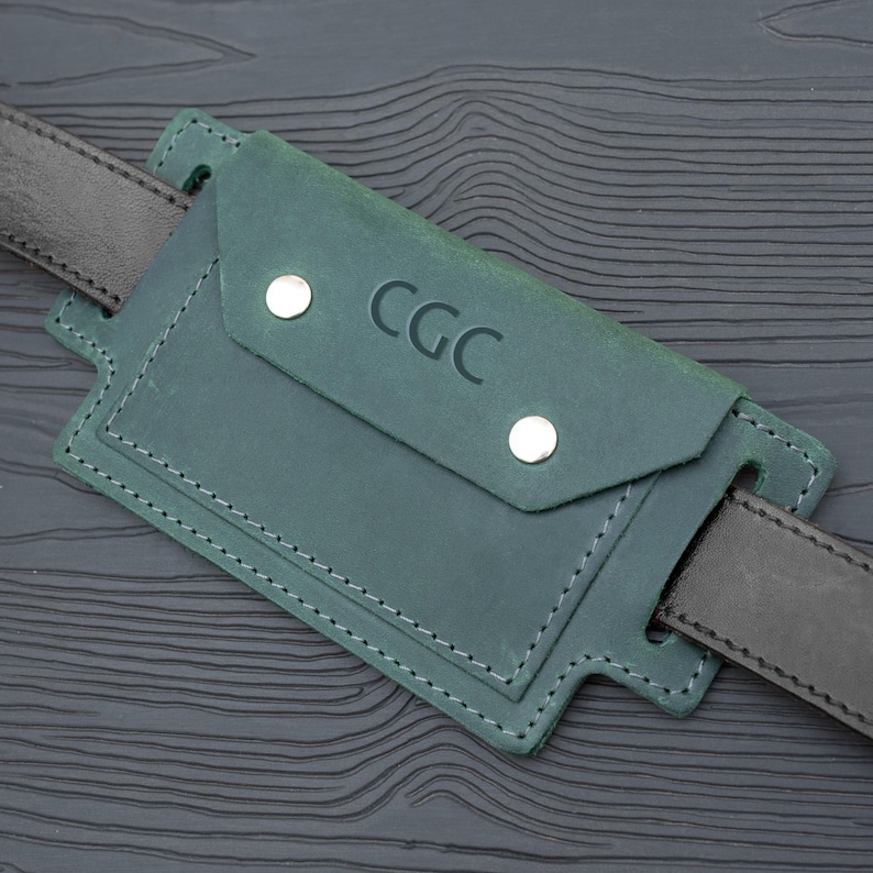 Personalized Leather Belt Money Holster – Customizable Slim Wallet With ...