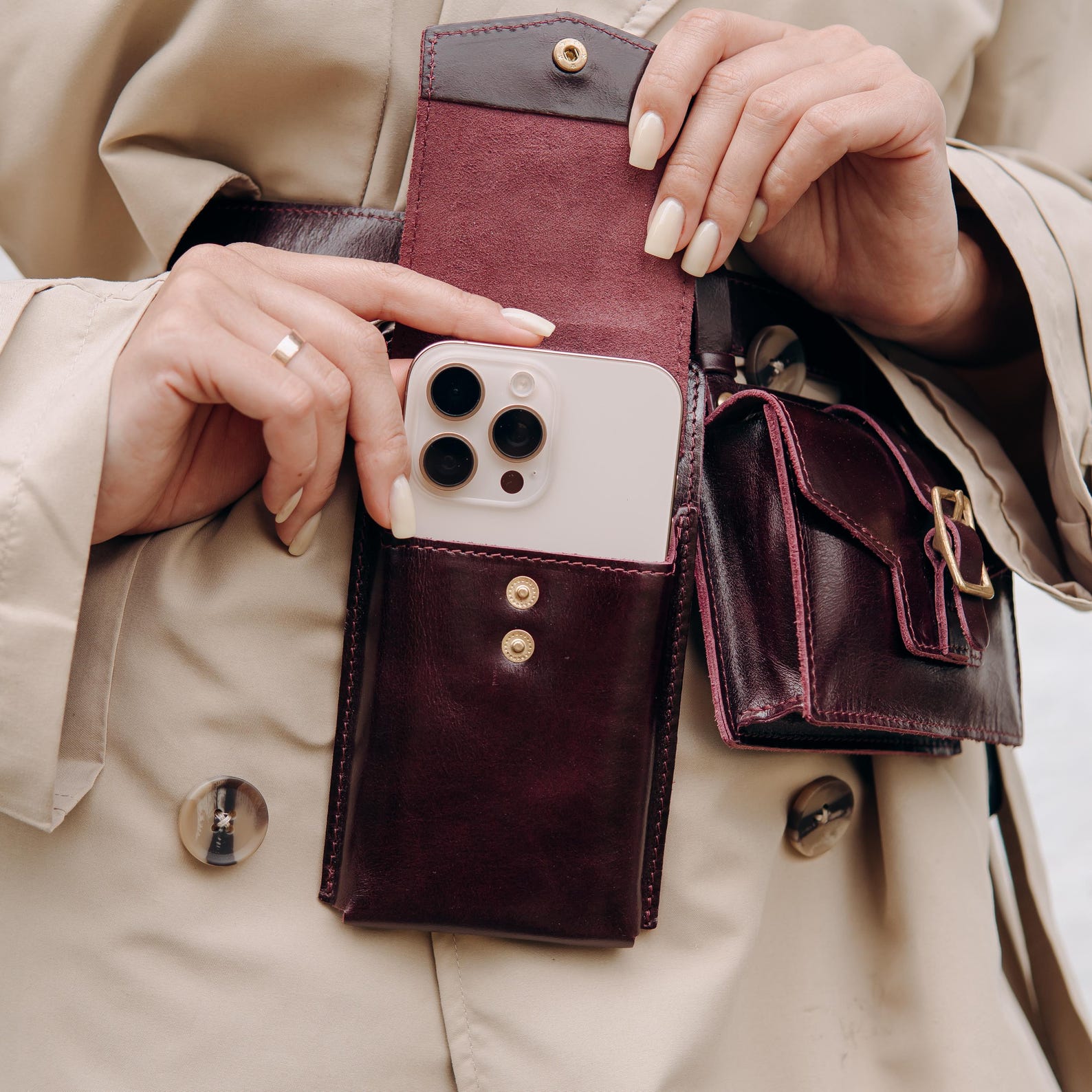 Custom Utility Belt With Leather Pouch, Phone Case & Keychain Hooks ...