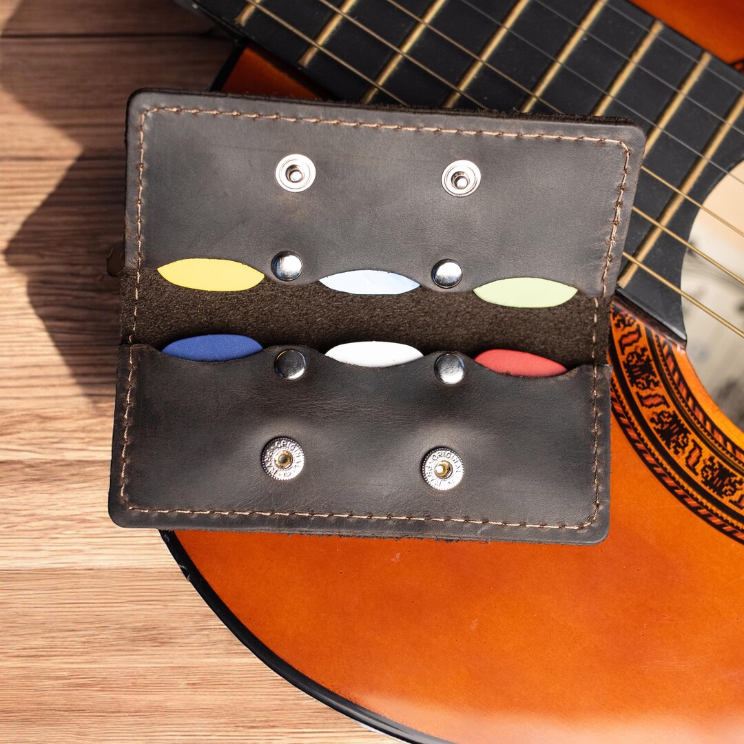 Custom Guitar Pick Case, Personalized Leather Pick Holder, Guitar Pick ...