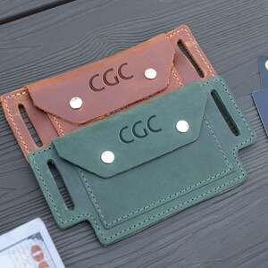 Personalized Leather Belt Money Holster – Customizable Slim Wallet With ...