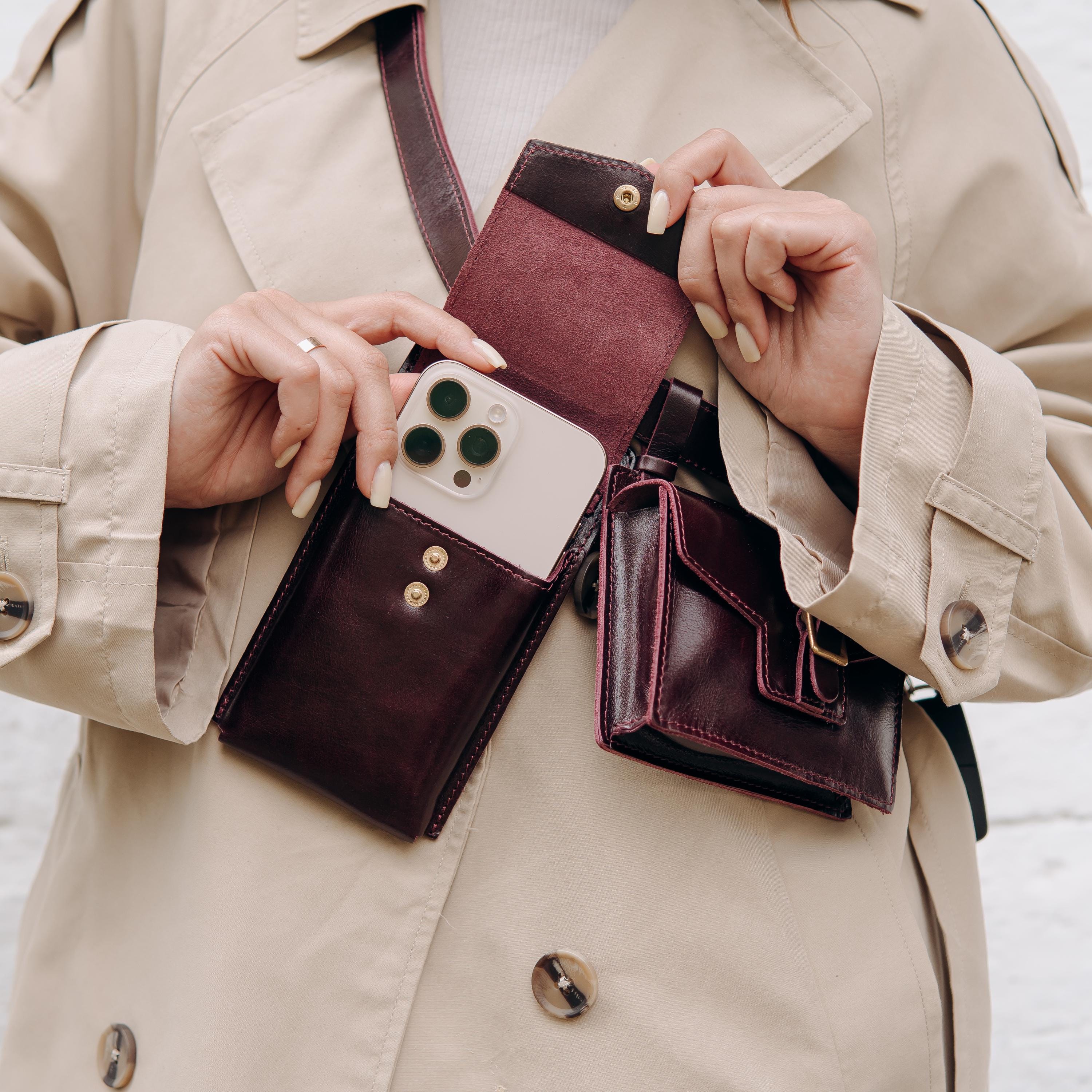 Custom Utility Belt With Leather Pouch, Phone Case & Keychain Hooks ...