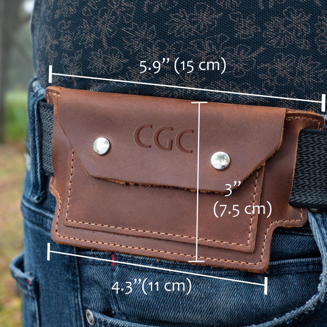 Personalized Leather Belt Money Holster – Customizable Slim Wallet With ...