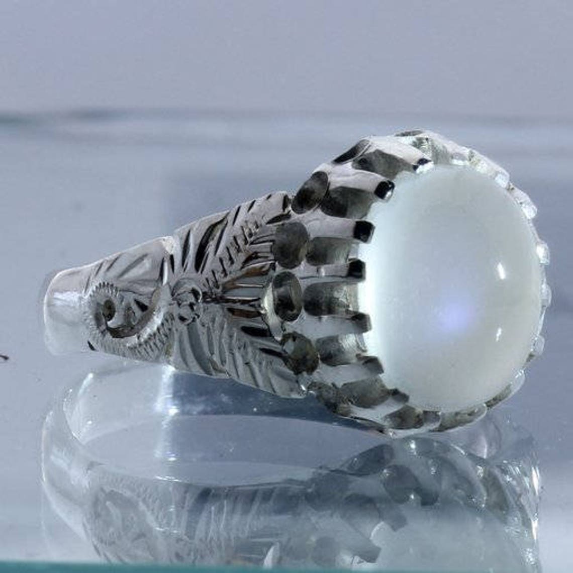 Moonstone Blue Adularescence Flower Angels Style Silver Ladies - Etsy