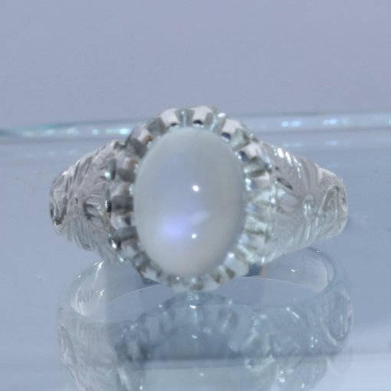 Moonstone Blue Adularescence Flower Angels Style Silver Ladies - Etsy