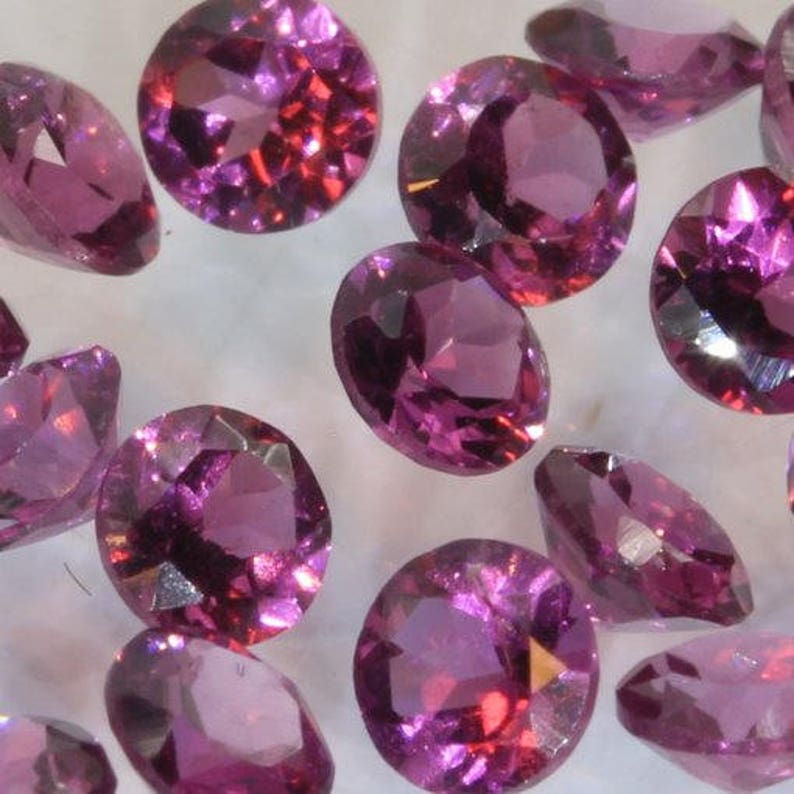 One Purple Rhodolite Garnet Accent Gem 3 Mm Faceted Round - Etsy