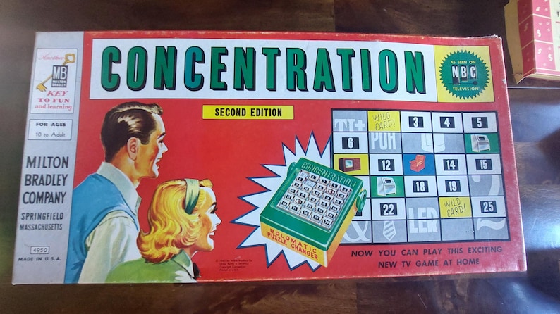 Vintage 1960's Concentration TV Board Game (complete) - Etsy
