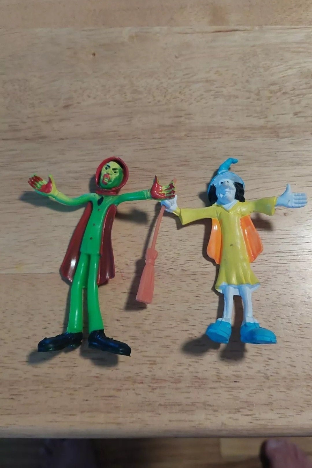 Vampire and Witch with Broom Vintage Bendy Toys gumby Style - Etsy